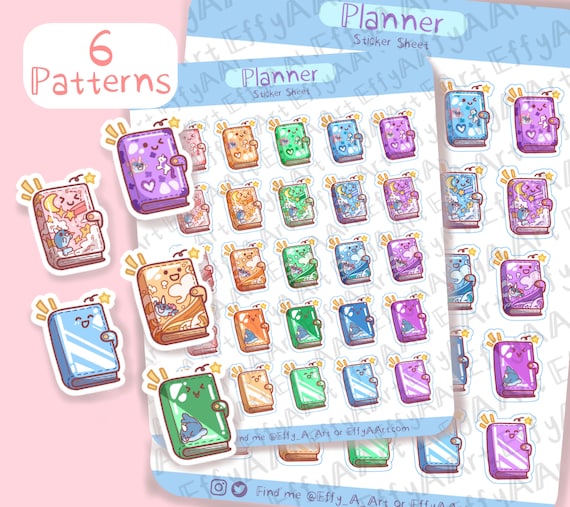 Planner Icon Sticker Planner Sticker Cute Kawaii Notebook - Etsy