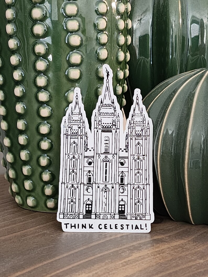 Think Celestial Salt Lake City Temple Sticker! LDS Youth & Missionary ...