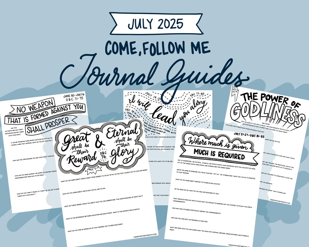 July 2025 Come Follow Me Journal Guides | Bonus Study Pages | Doctrine ...