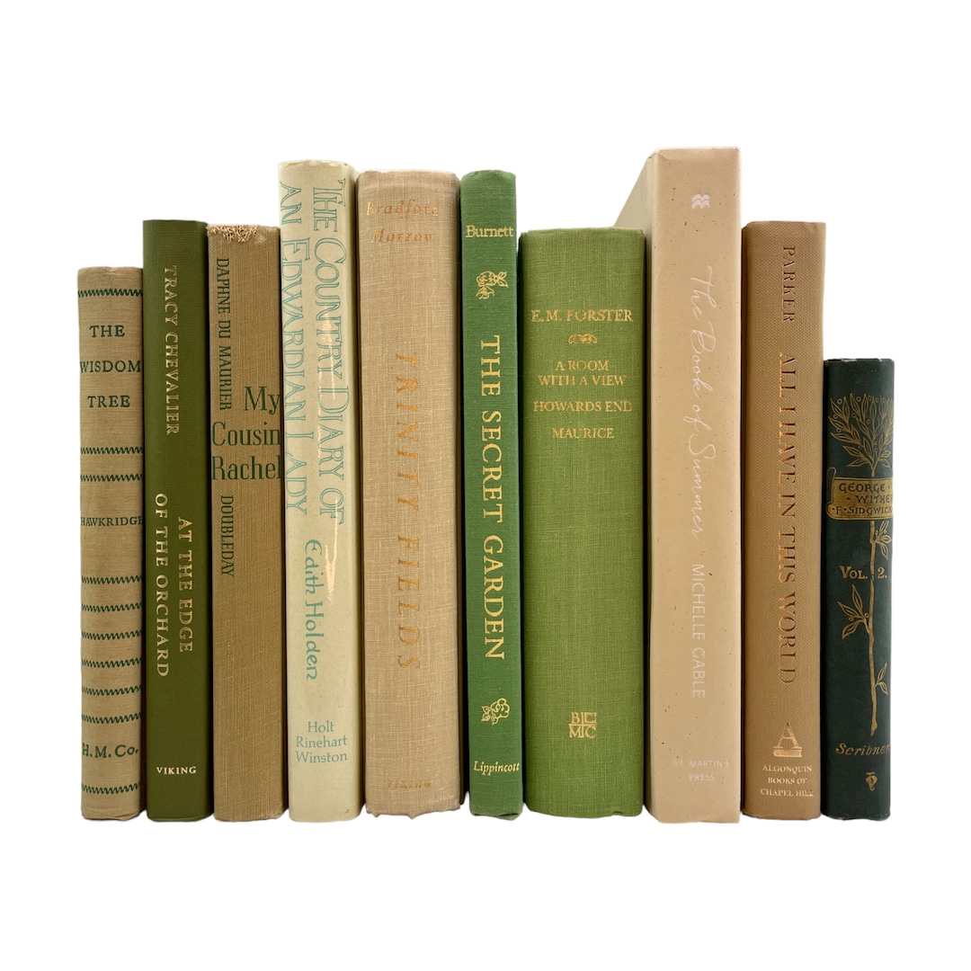 Vintage Green Book Set 10 Volumes Green and Cream Books - Etsy