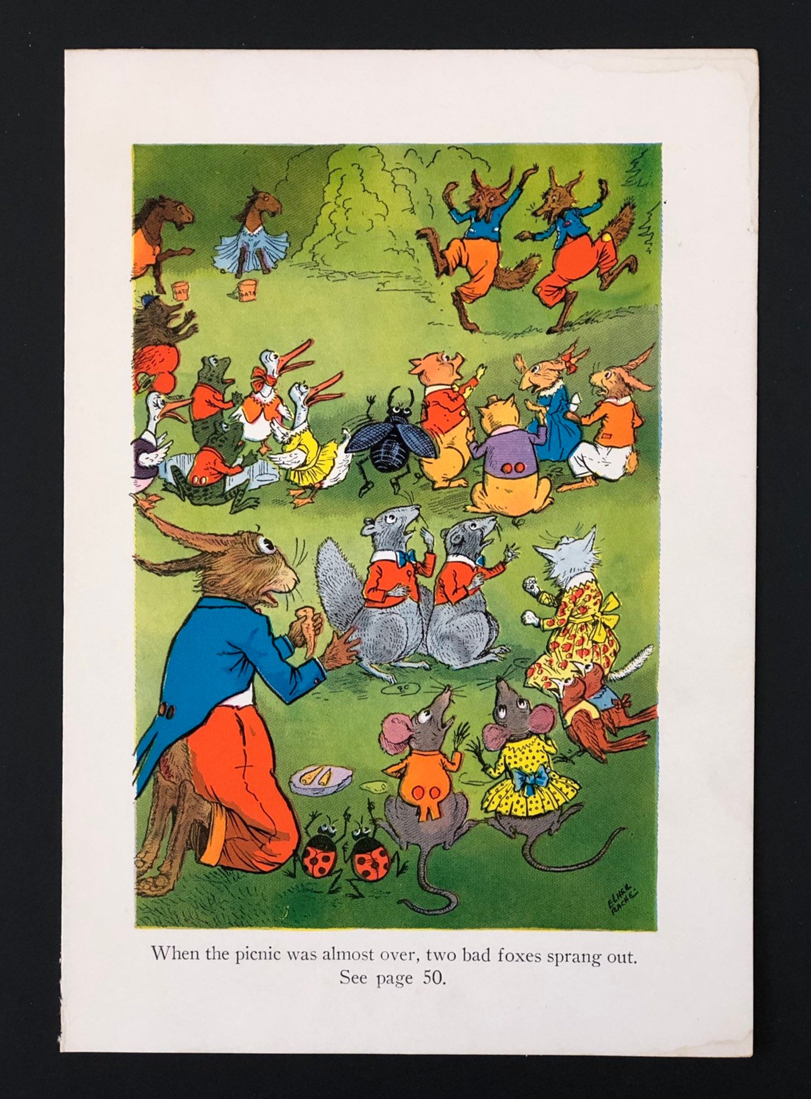 Vintage Uncle Wiggly Illustration, Original, Full Color, Heavy Paper ...