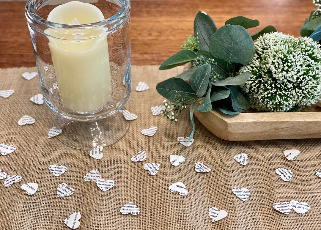 Heart Book Confetti, 250 Pack, 1 Inch Size, Wedding Confetti, Bookish ...
