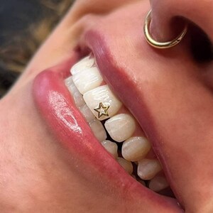 Solid 18k Gold & Rose Gold Tooth Charm Tooth Gem One Piece Gem Style ...