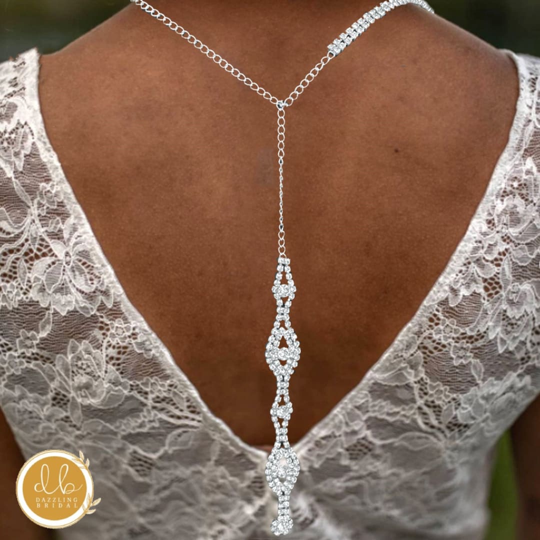 Backdrop Necklace Bridal Back Necklace Bridal Jewelry - Etsy