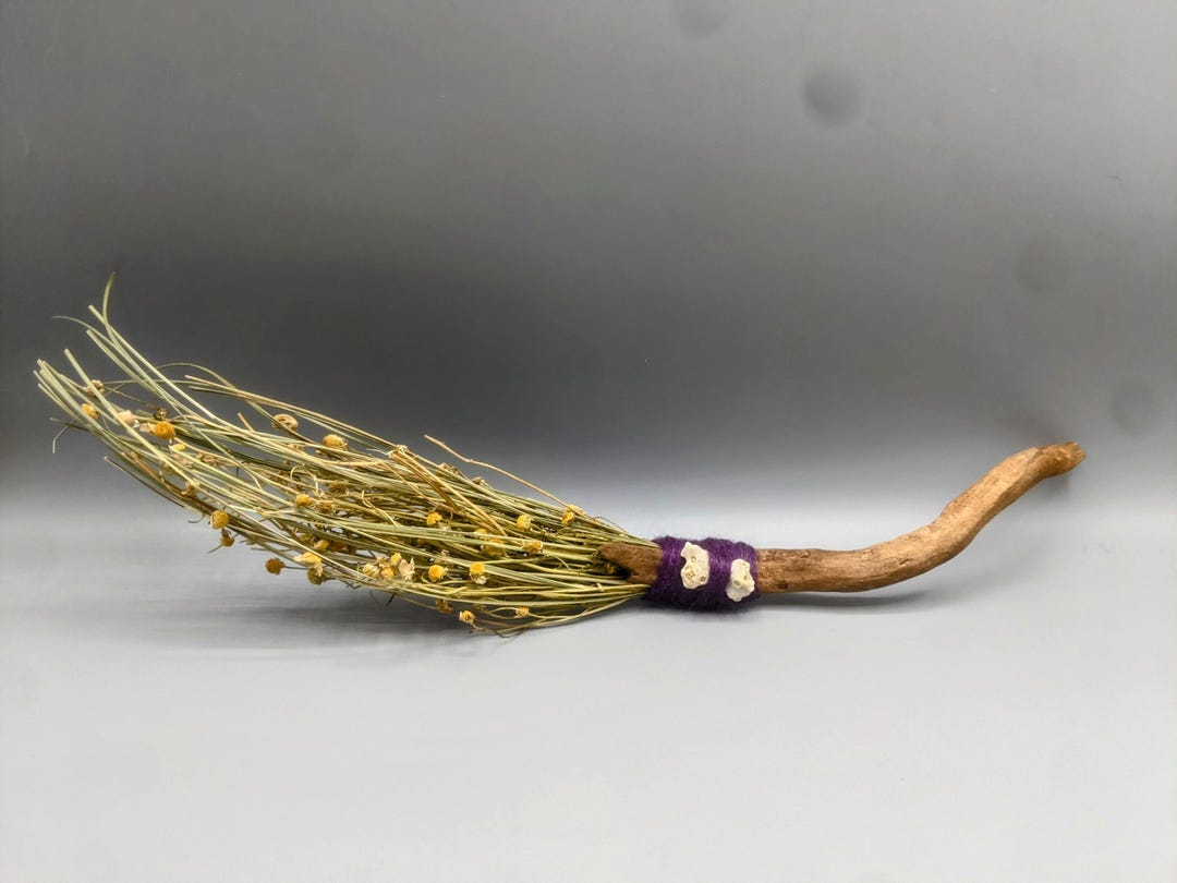 SEA WITCH BROOM, Driftwood Handle, Sweetgrass&chamomile Bristles With ...
