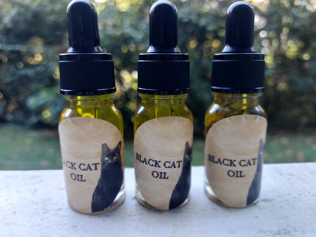 Black Cat Oil, Conjure, Hoodoo, Protection, Luck & Power Ritual Oil - Etsy