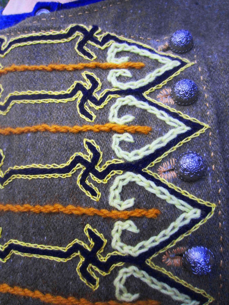 Beautiful Viking Caftan, Massive Wool, Lining, Hand Made, Embroidered ...