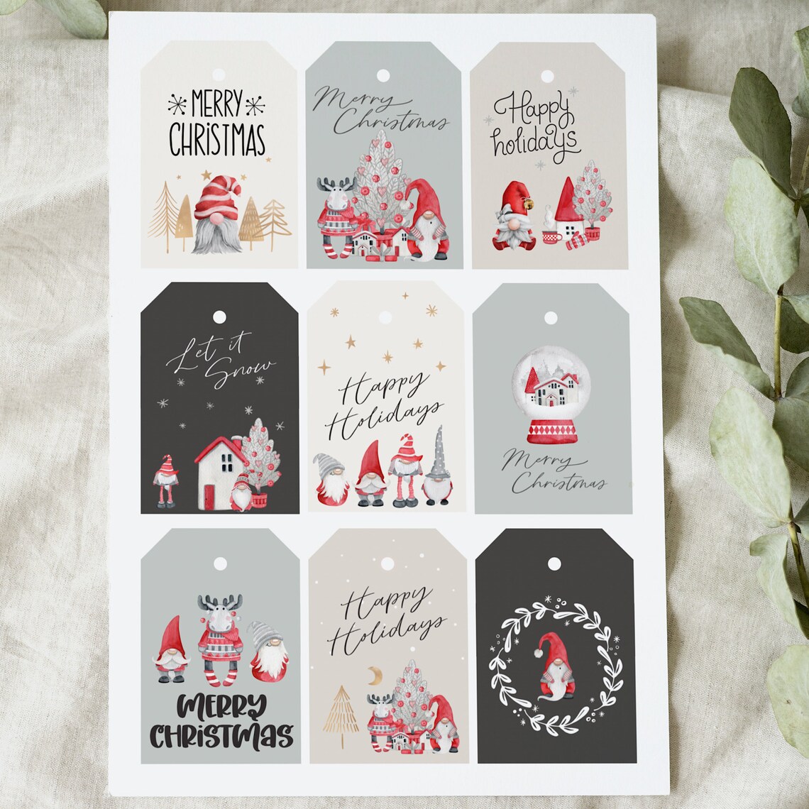 Printable Gnome Christmas - Festive Gnome Christmas- Gnome Christmas ...