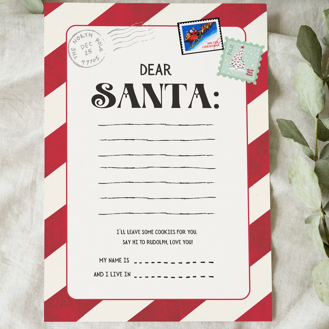 Letter to Santa Printable Letter for Santa Wishlist Santa - Etsy