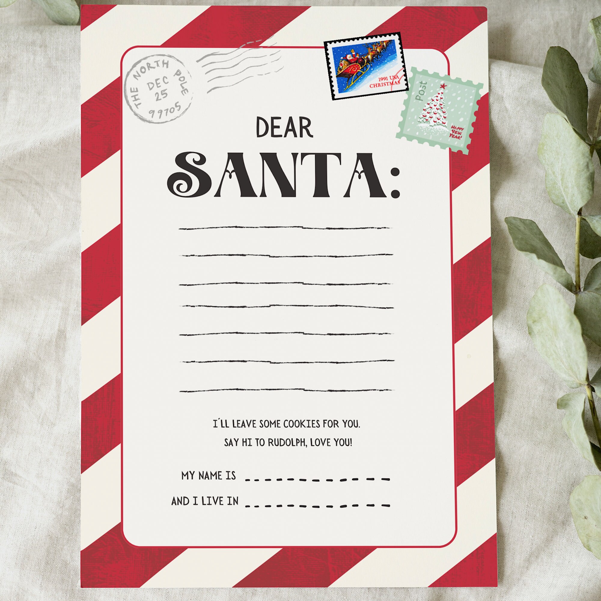Letter to Santa Printable Letter for Santa Wishlist Santa - Etsy