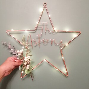 Family Sign - Wall Star Hanging - Personalised Star - Copper Star ...