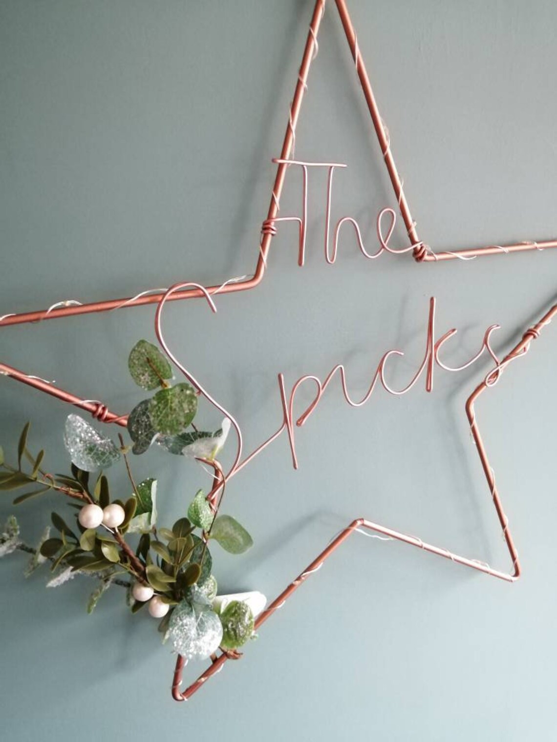 Family sign Wall star hanging personalised star copper | Etsy