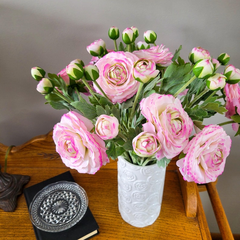 Real Touch Ranunculus Stem – Lavender Pink Faux Flower, 19" Floral ...