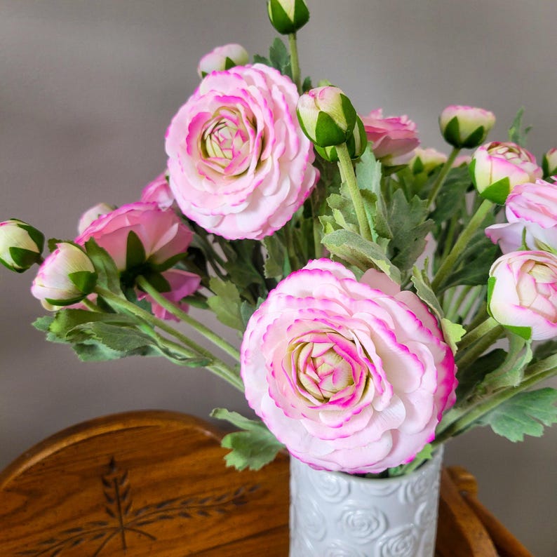 Real Touch Ranunculus Stem – Lavender Pink Faux Flower, 19" Floral ...