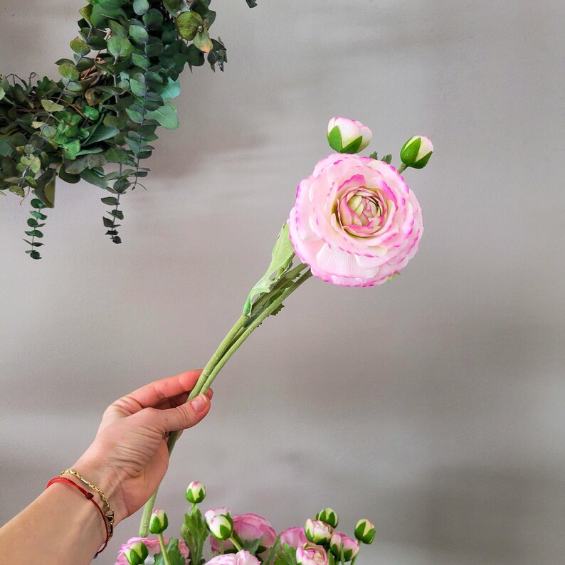Real Touch Ranunculus Stem – Lavender Pink Faux Flower, 19" Floral ...