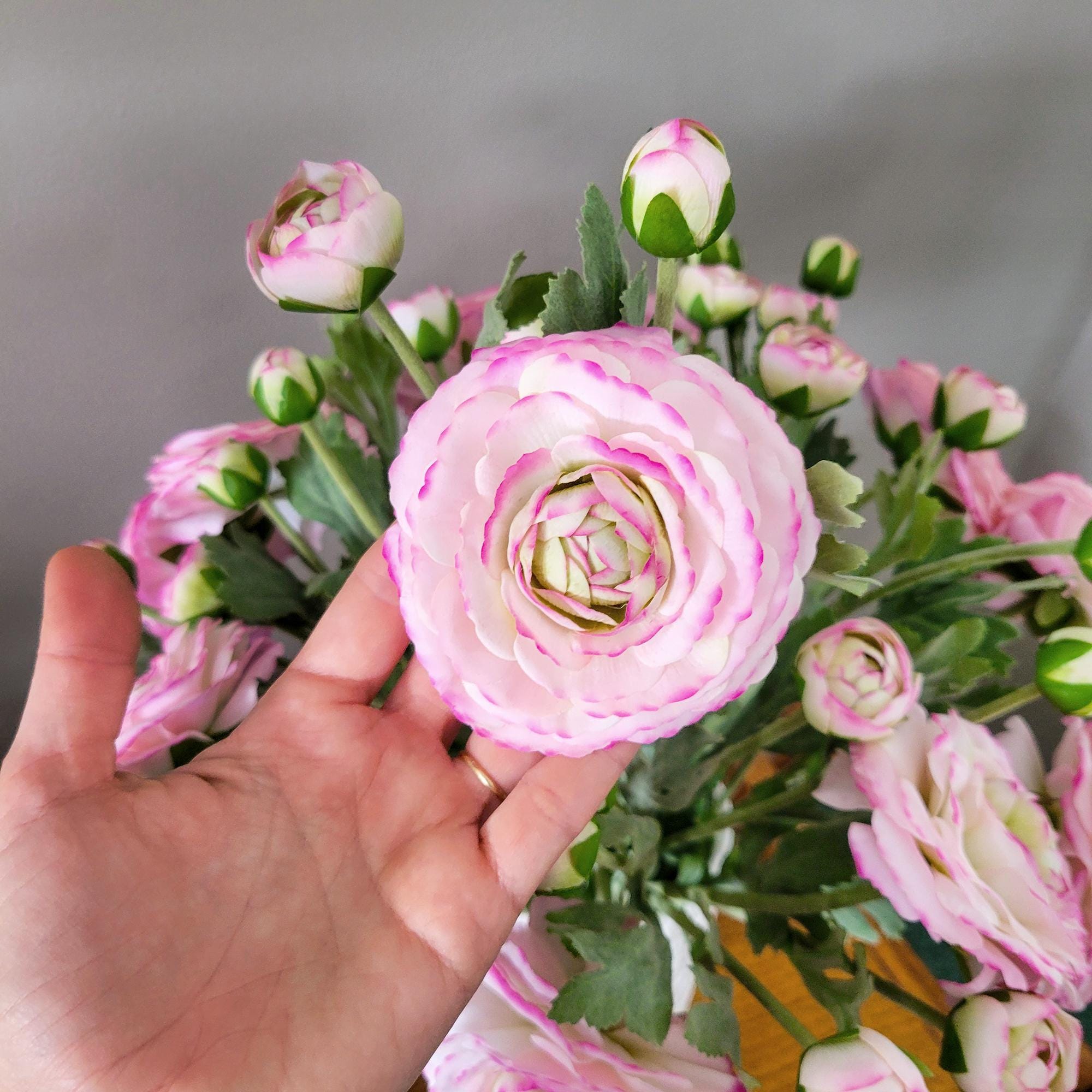 Real Touch Ranunculus Stem – Lavender Pink Faux Flower, 19" Floral ...