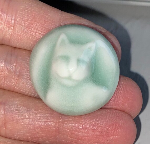 Vintage Royal Copenhagen Ceramic Cat Pin / Designer M… - Gem