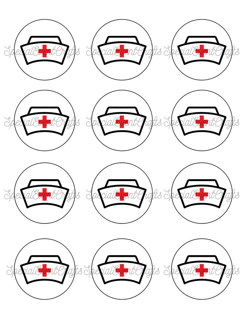 Nurse Themed Cupcake Topper Printable | Etsy