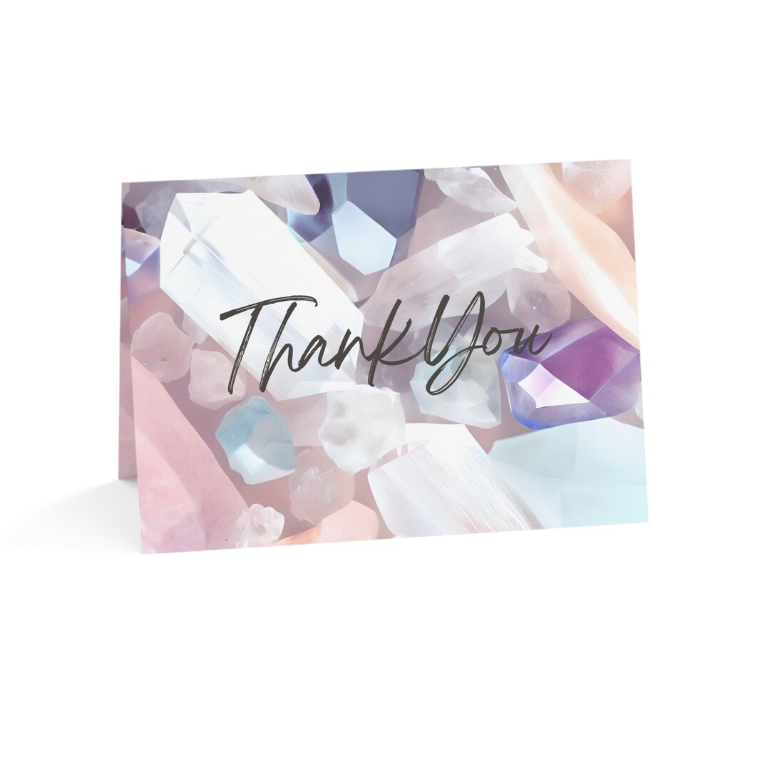 Crystal Print Thank You Blank Greeting Cards With Envelopes 1, 10, 30 ...
