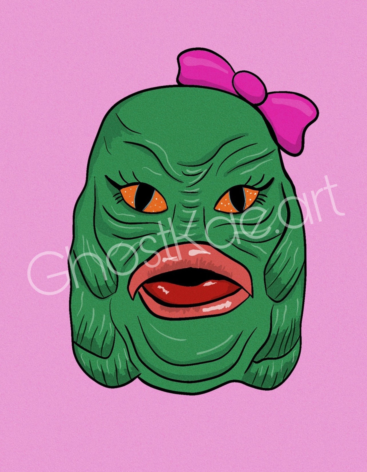 Girly Creature From the Black Lagoon Universal Monsters Art Print - Etsy