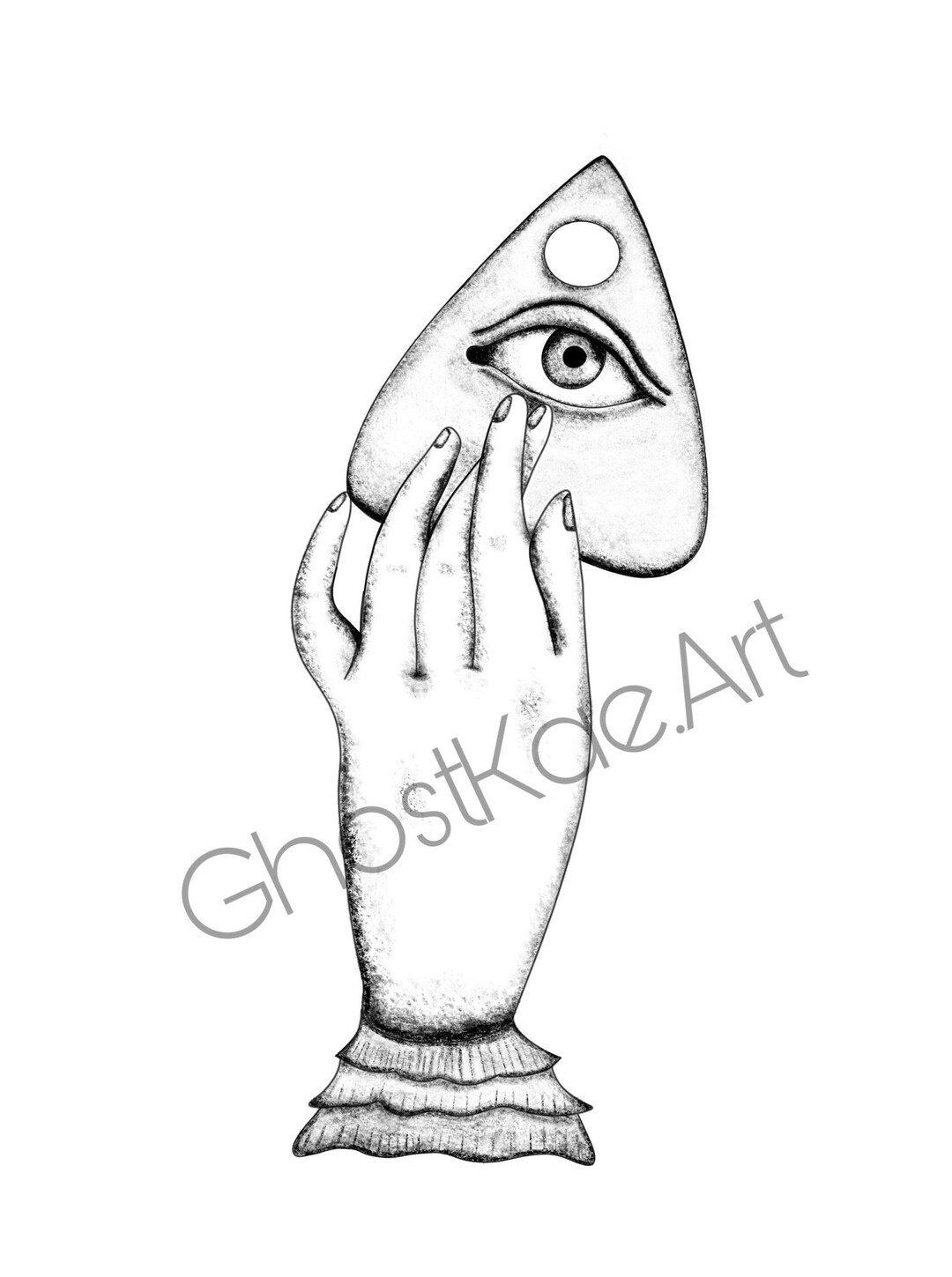 Victorian Mourning Hand With Ouija Planchette Gothic Oddity Art Print ...