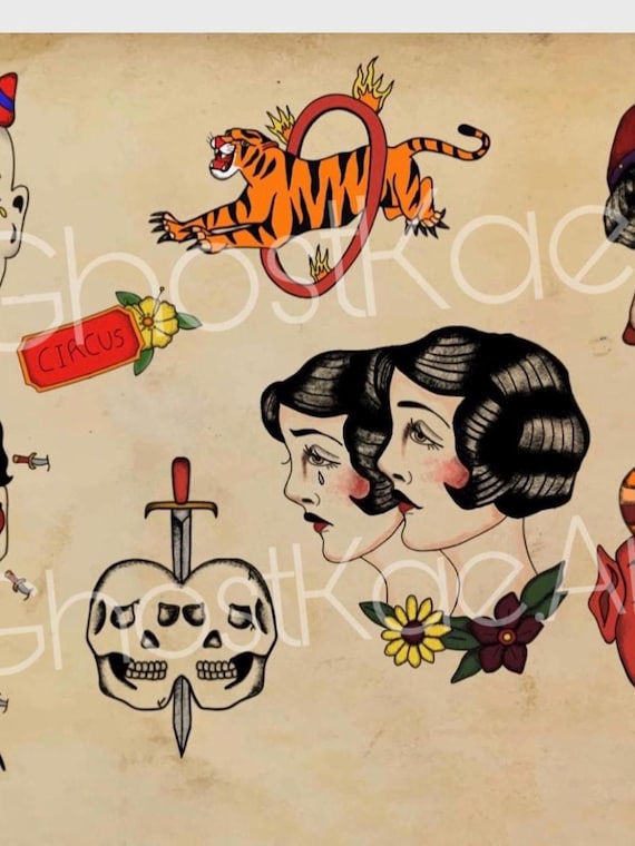 Vintage Zirkuselefant Tattoo 98 Jumbo Elephant Circus Royalty Free