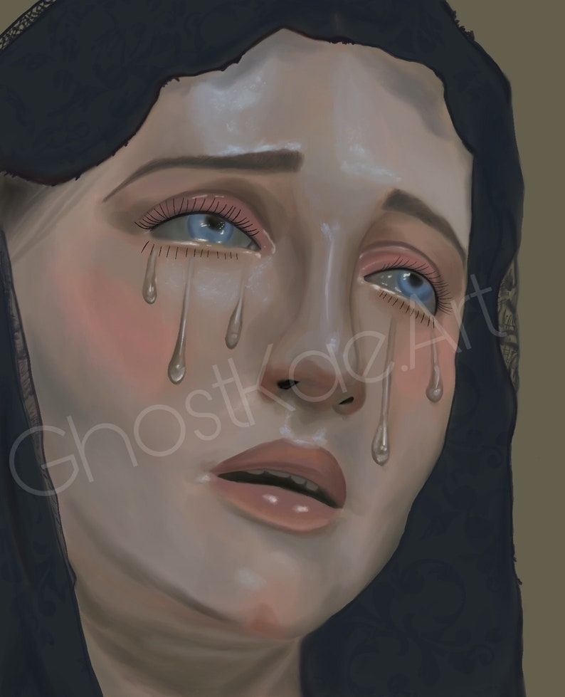 Our Lady of Sorrows / Crying Virgin Mary Art Print - Etsy