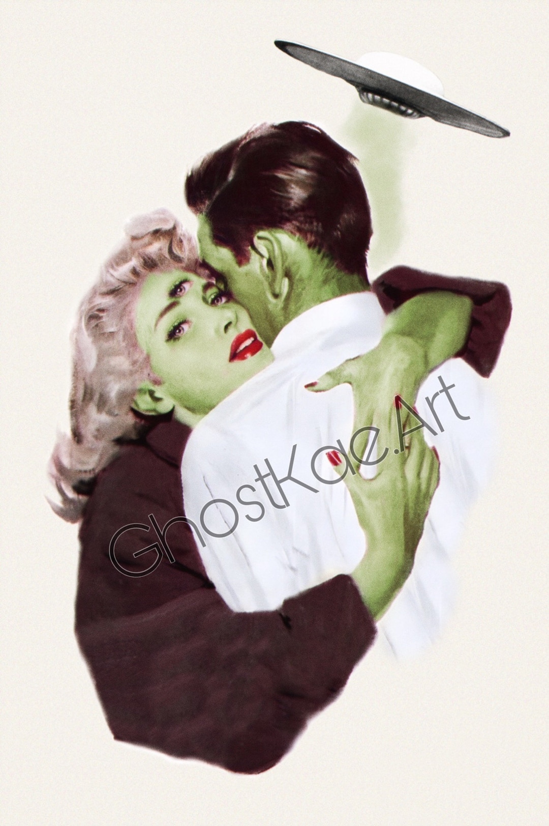 Alien Couple Ufo Pulp Art / Pin up Art Print - Etsy