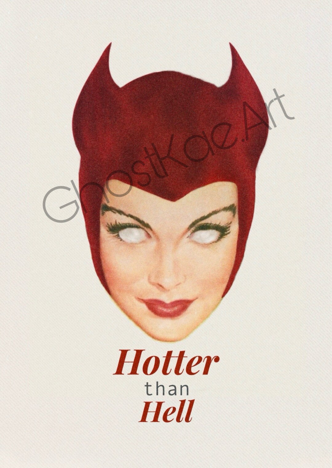 Hotter Than Hell Retro Devil Pulp Art / Pin up Print - Etsy
