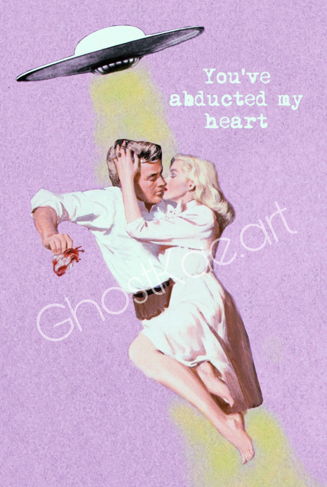 UFO Alien Abduction Pulp Art / Pin up Print - Etsy