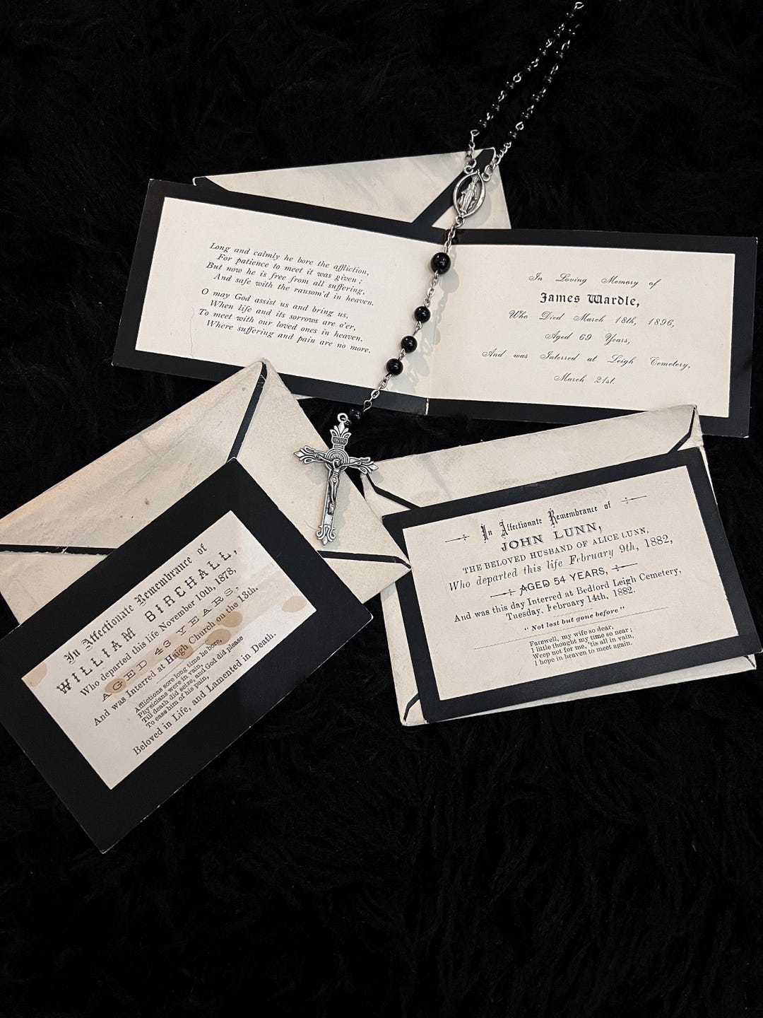 Antique Funeral in Memoriam Cards With Envelopes Oddity - Etsy