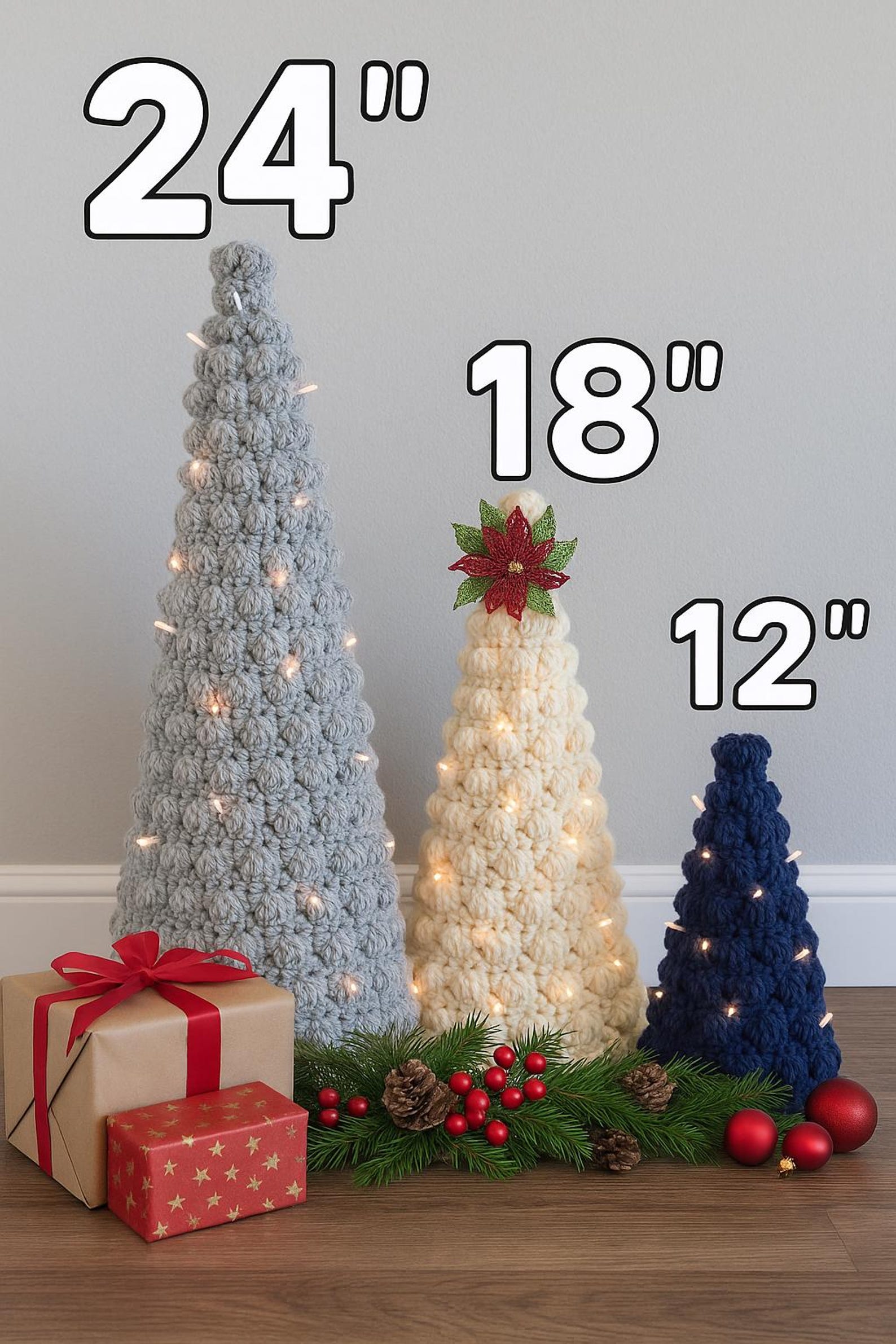 Standing Crochet Christmas Tree Pattern [3 Sizes] | DIY Decor ...