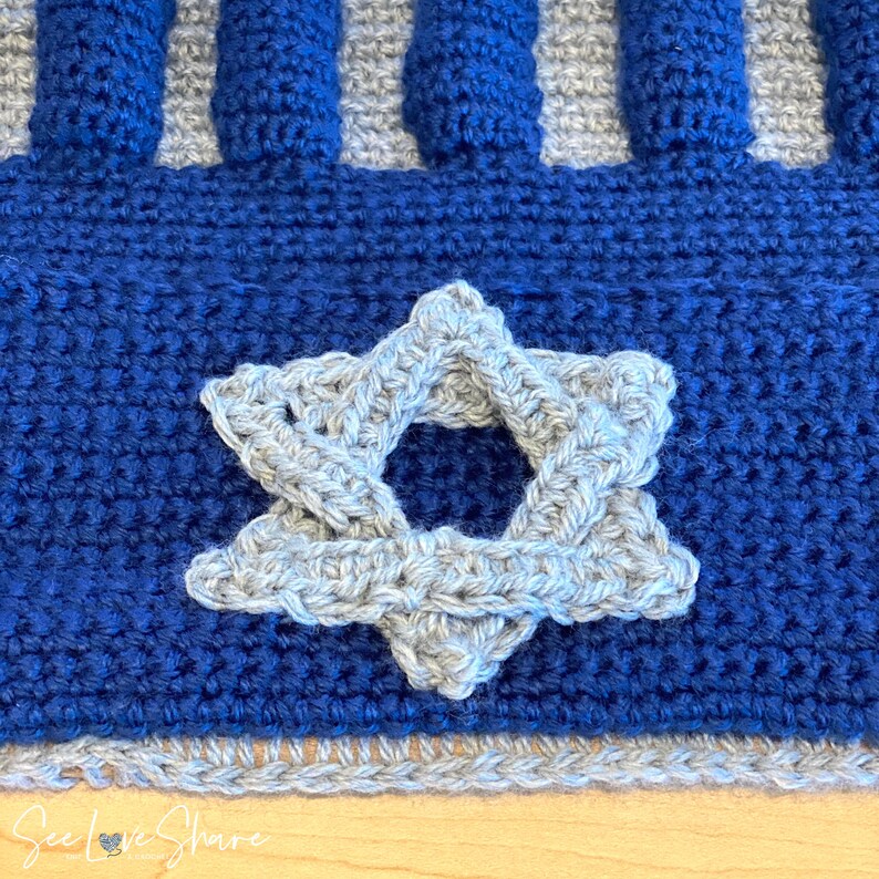 Interactive Crochet Menorah Pattern- Crochet Hanukkah PATTERN ...