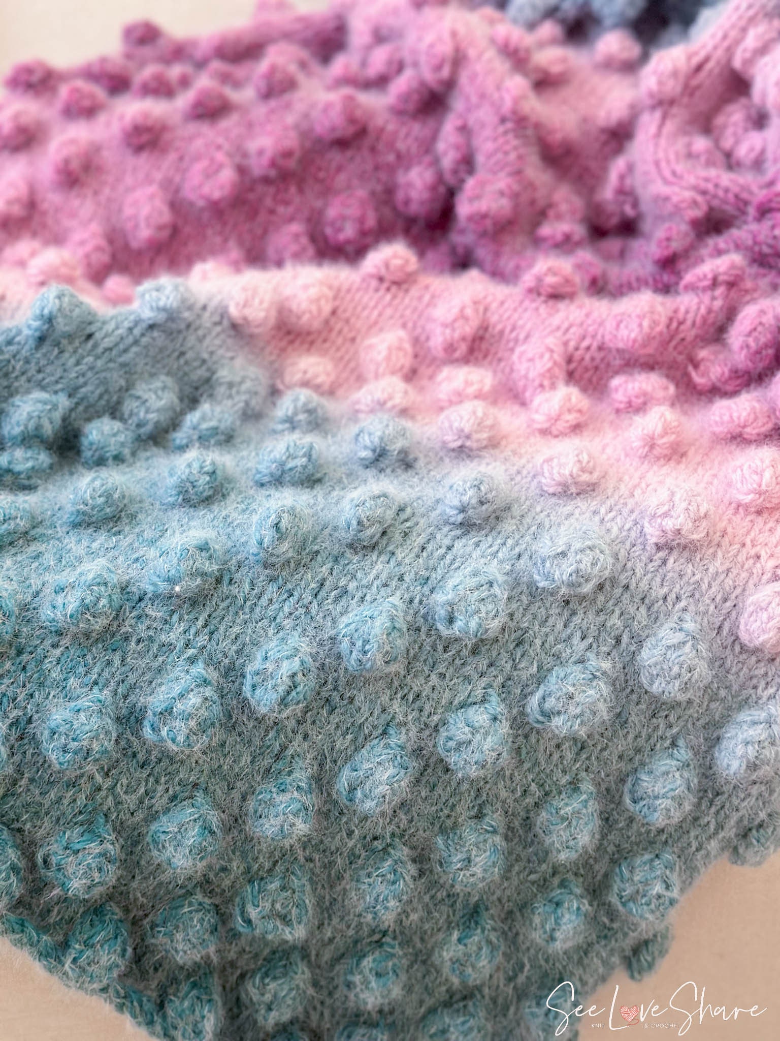 Bobble Knit Baby Blanket Pattern | Chunky Knit Throw | Textured Knit ...