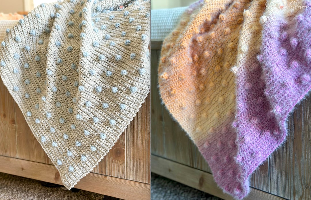 Simple Bobble Stitch Baby Blanket CROCHET PATTERN and - Etsy