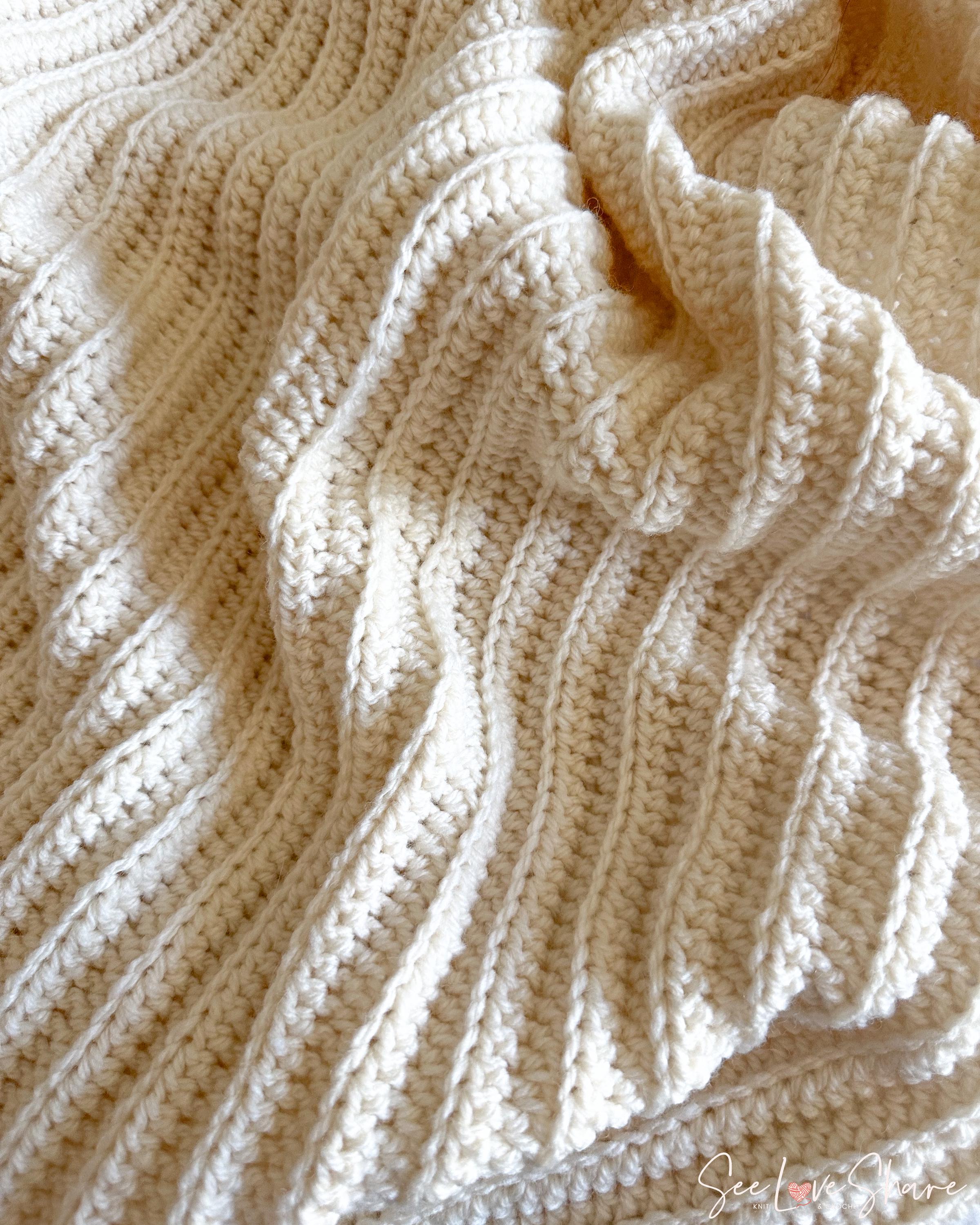 Luxe Chunky Throw Pattern | Beginner Crochet Blanket | Ribbed Cozy ...