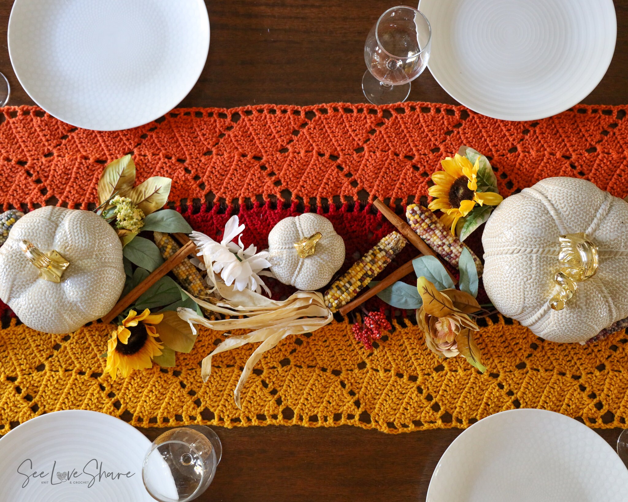 Adjustable Falling Leaves Autumn Crochet Pattern for Table - Etsy