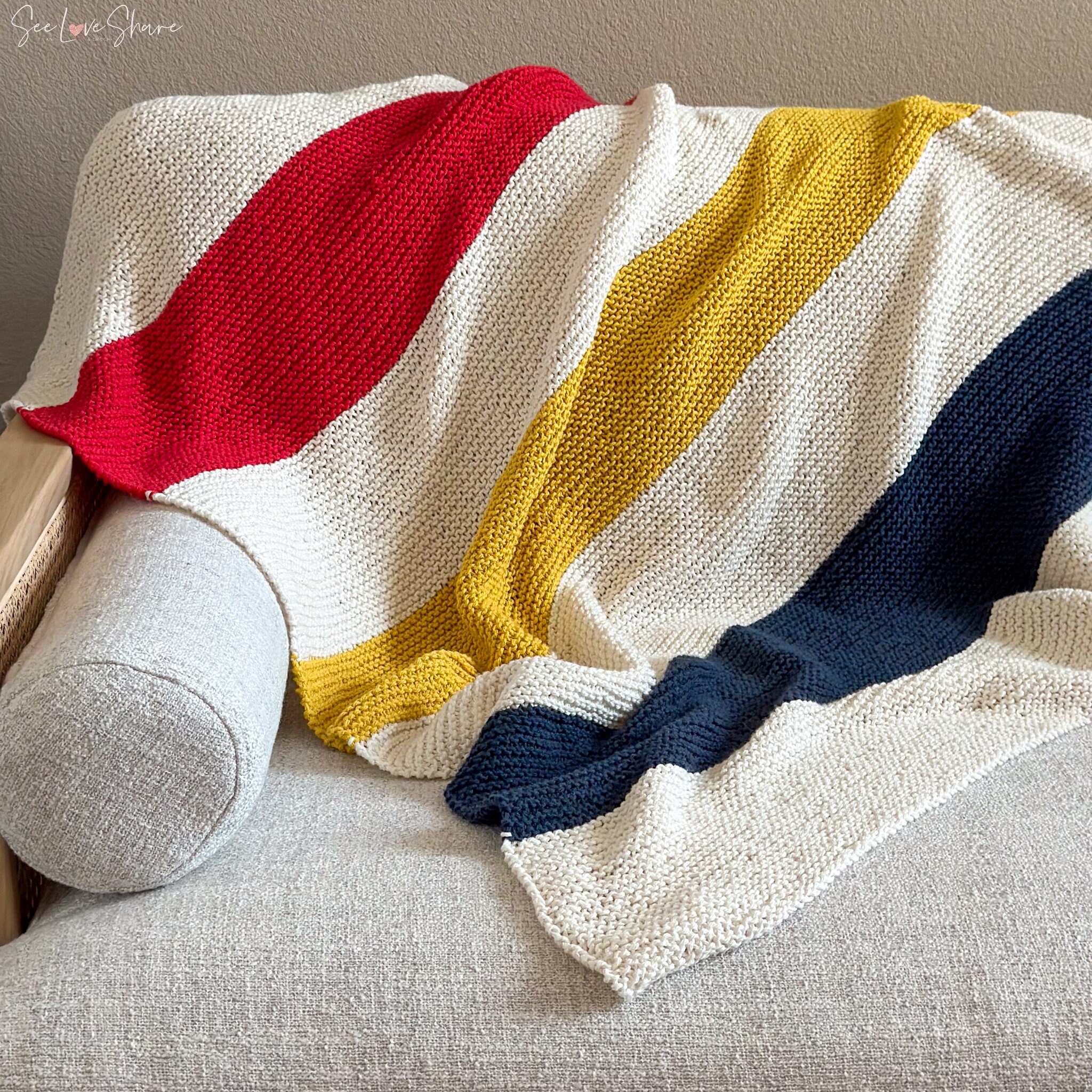 Simple Knit Throw Pattern | Easy Knit Baby Blanket | Beginner Knit ...
