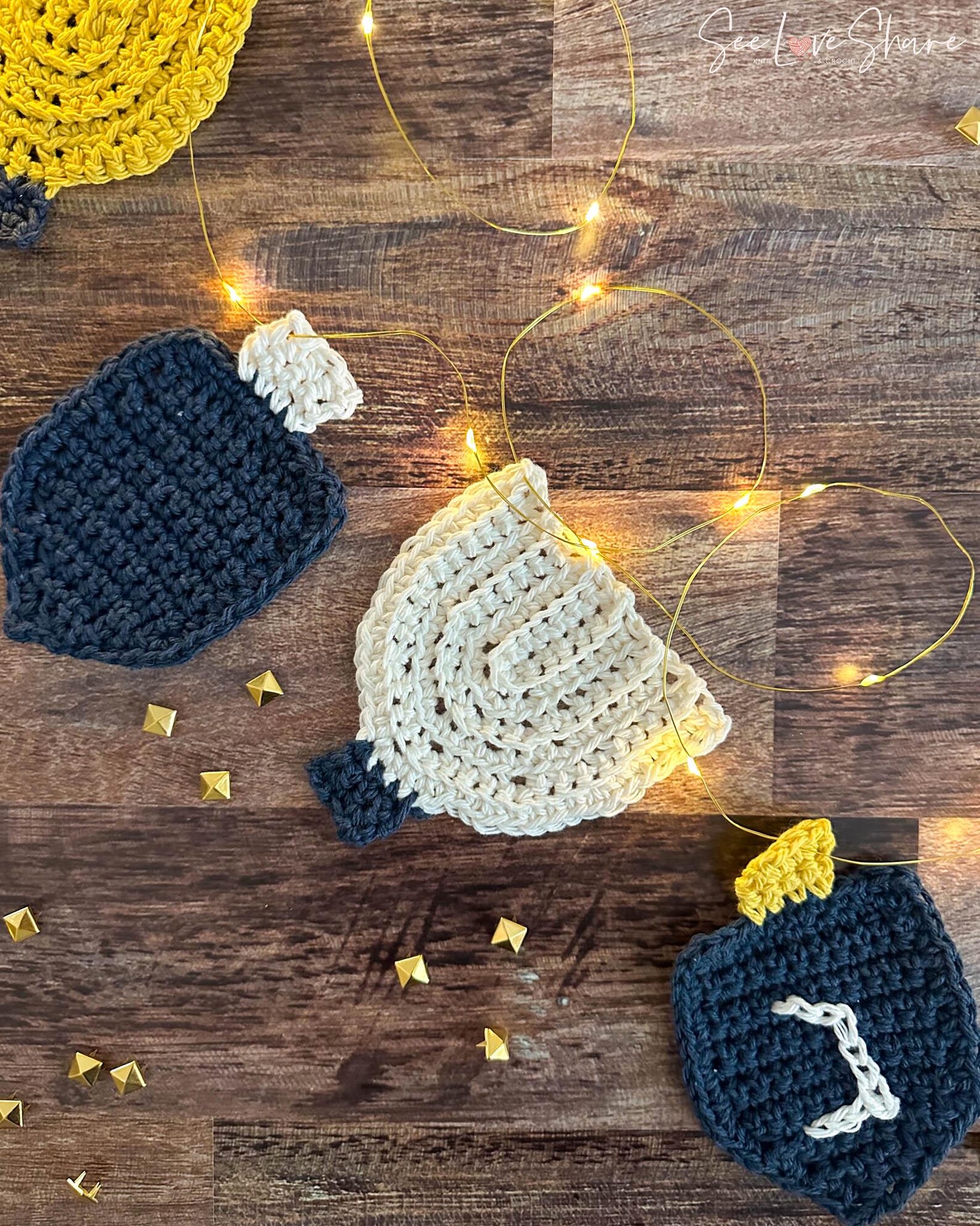 Hanukkah Crochet Menorah Pattern & Crochet Dreidel Pattern – DIY ...