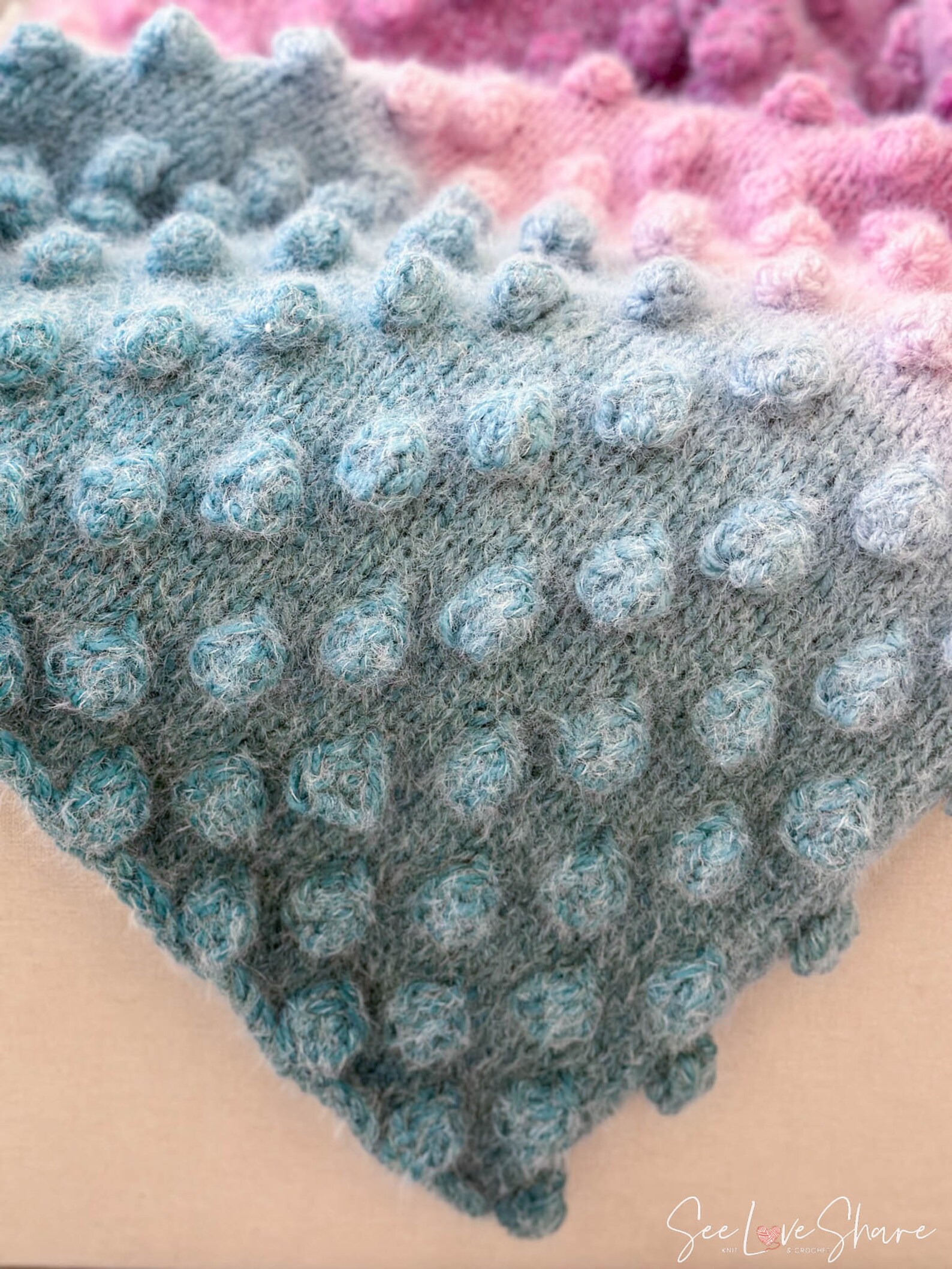 Bobble Knit Baby Blanket Pattern | Chunky Knit Throw | Textured Knit ...