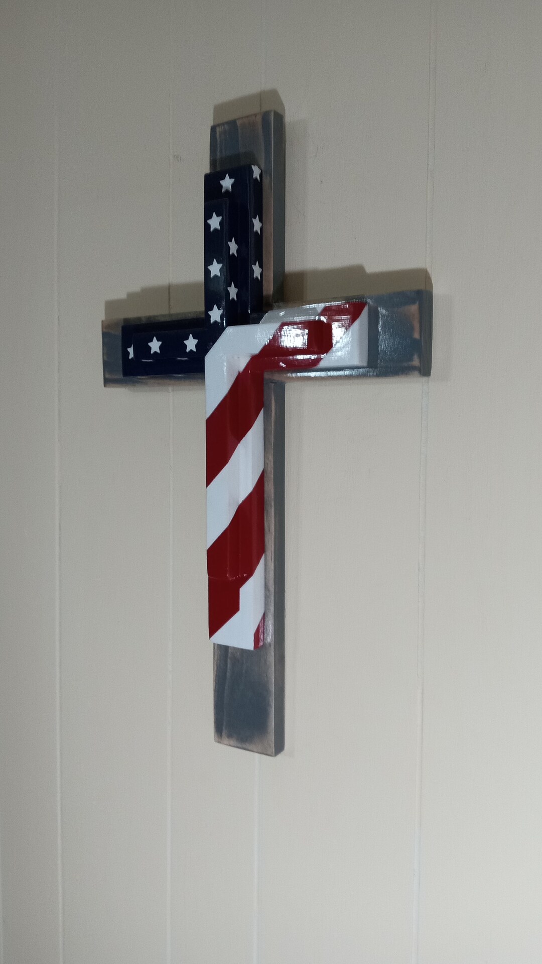 American Flag Cross / Patriotic Wood Cross - Etsy