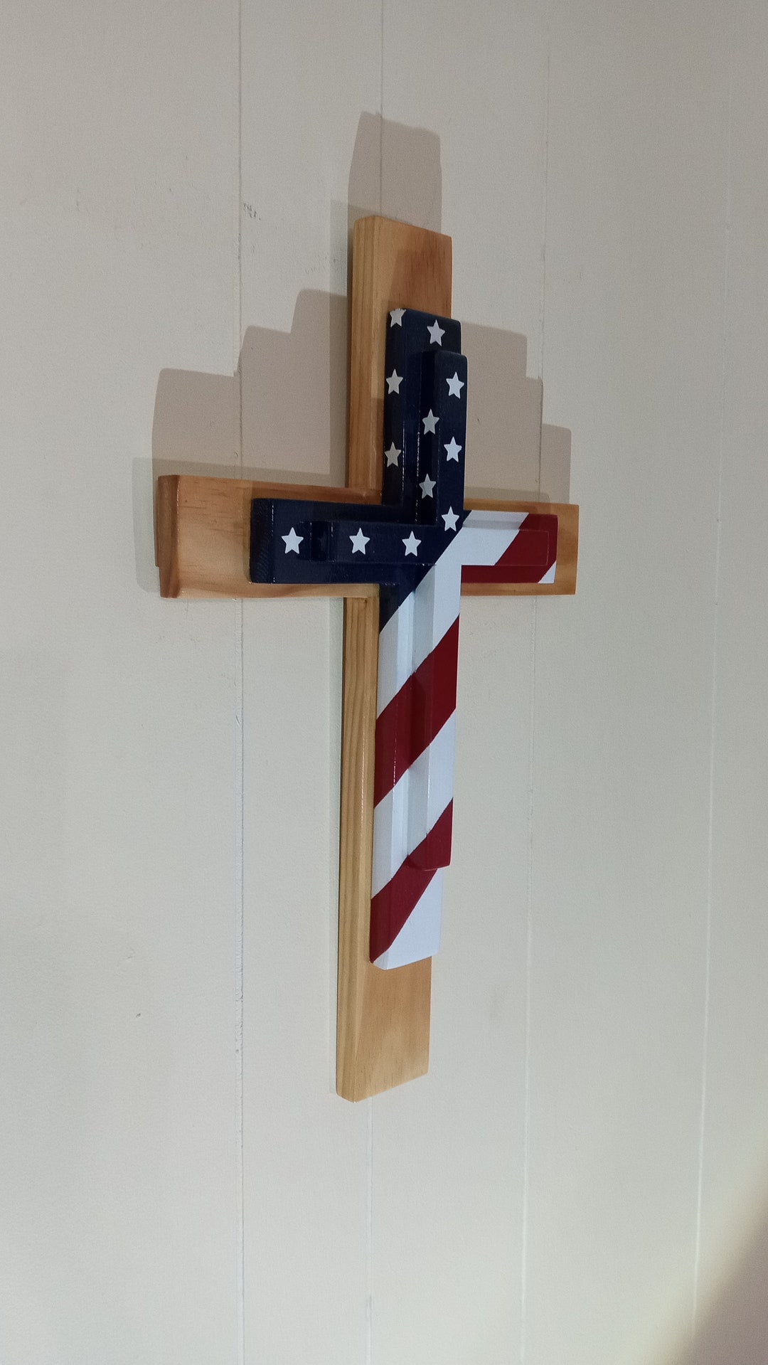 American Flag Cross / Patriotic Wood Cross - Etsy