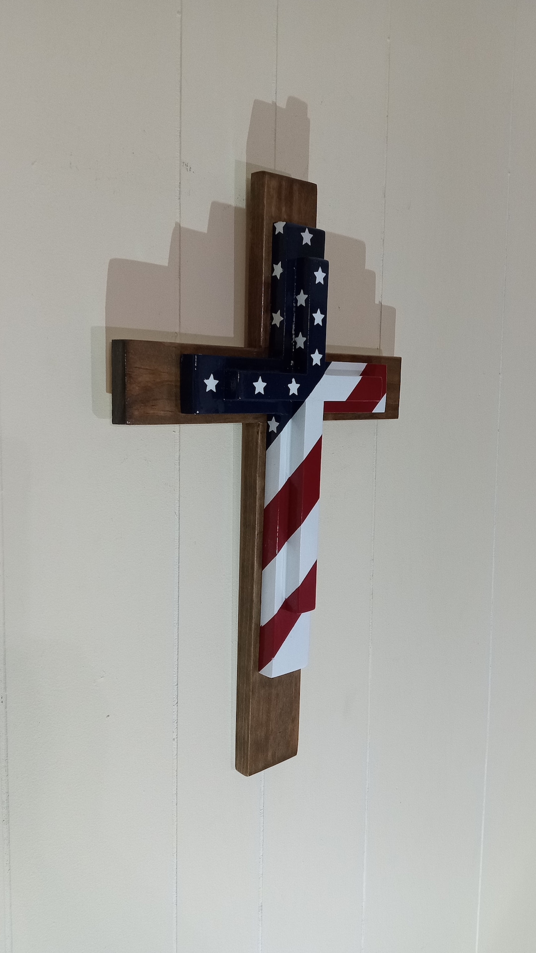 American Flag Cross / Patriotic Wood Cross - Etsy