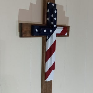 American Flag Cross / Patriotic Wood Cross - Etsy