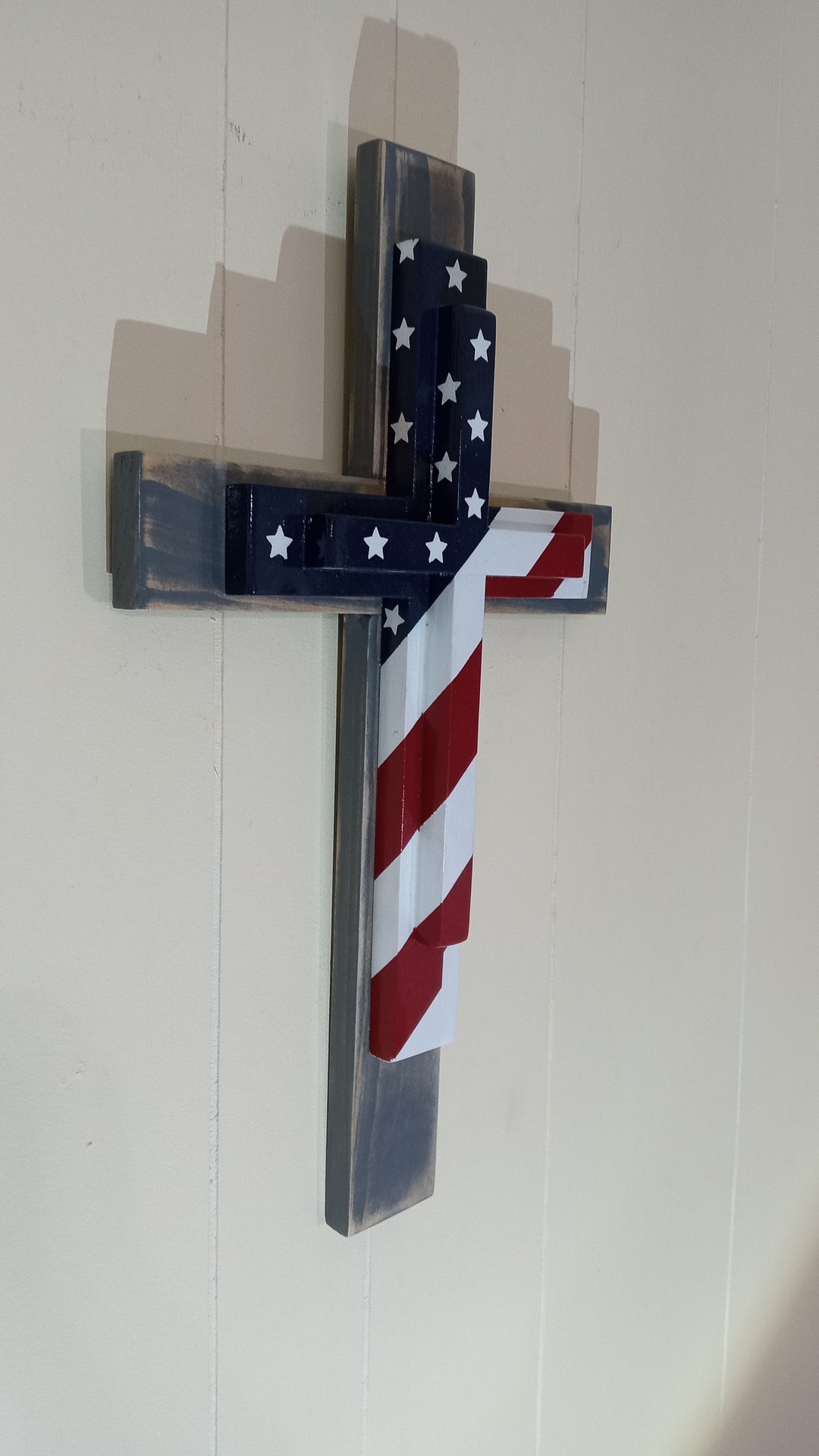 American Flag Cross / Patriotic Wood Cross - Etsy