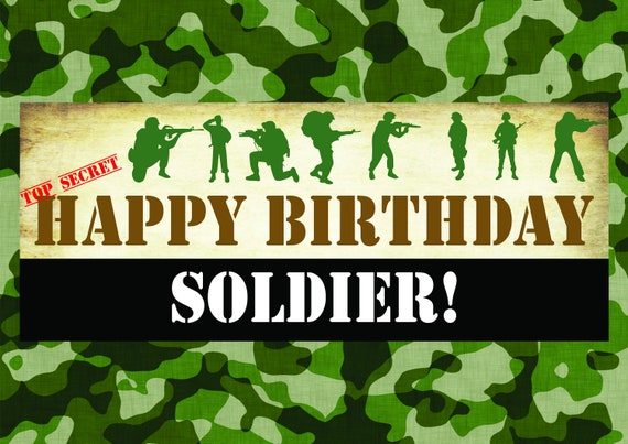 Army Soldier Birthday Banner A0 - Etsy