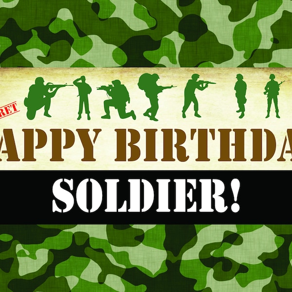Army Themed Birthday Banners - Etsy UK