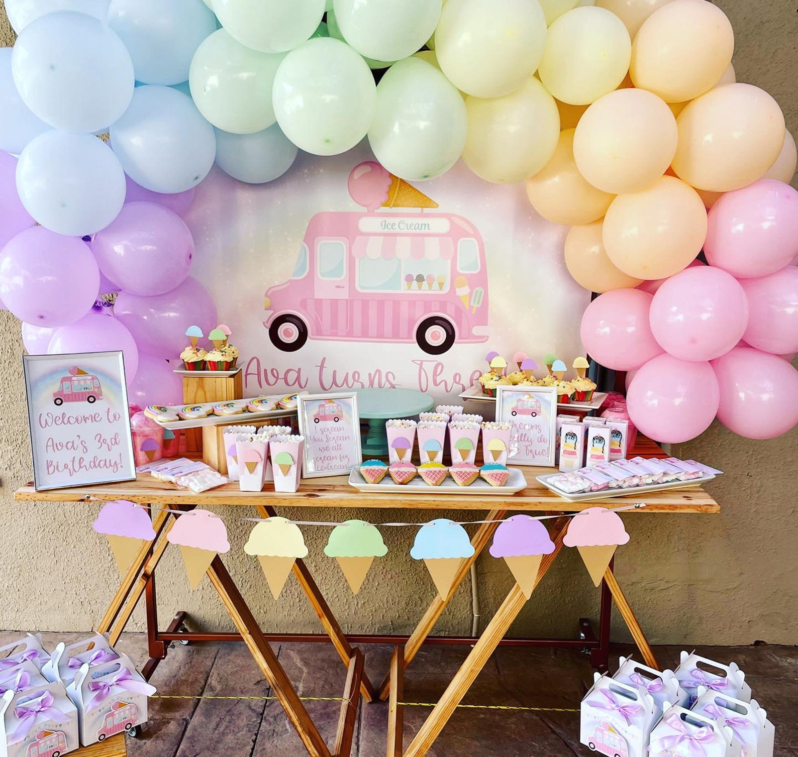 Ice Cream Party Banner, Ice Cream Truck Banner - Etsy