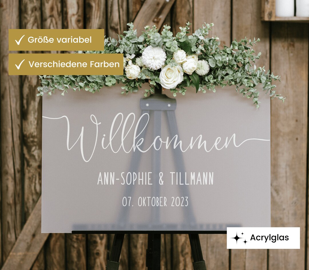 Welcome Sign for Your Wedding leni Plain Acrylic Sign - Etsy
