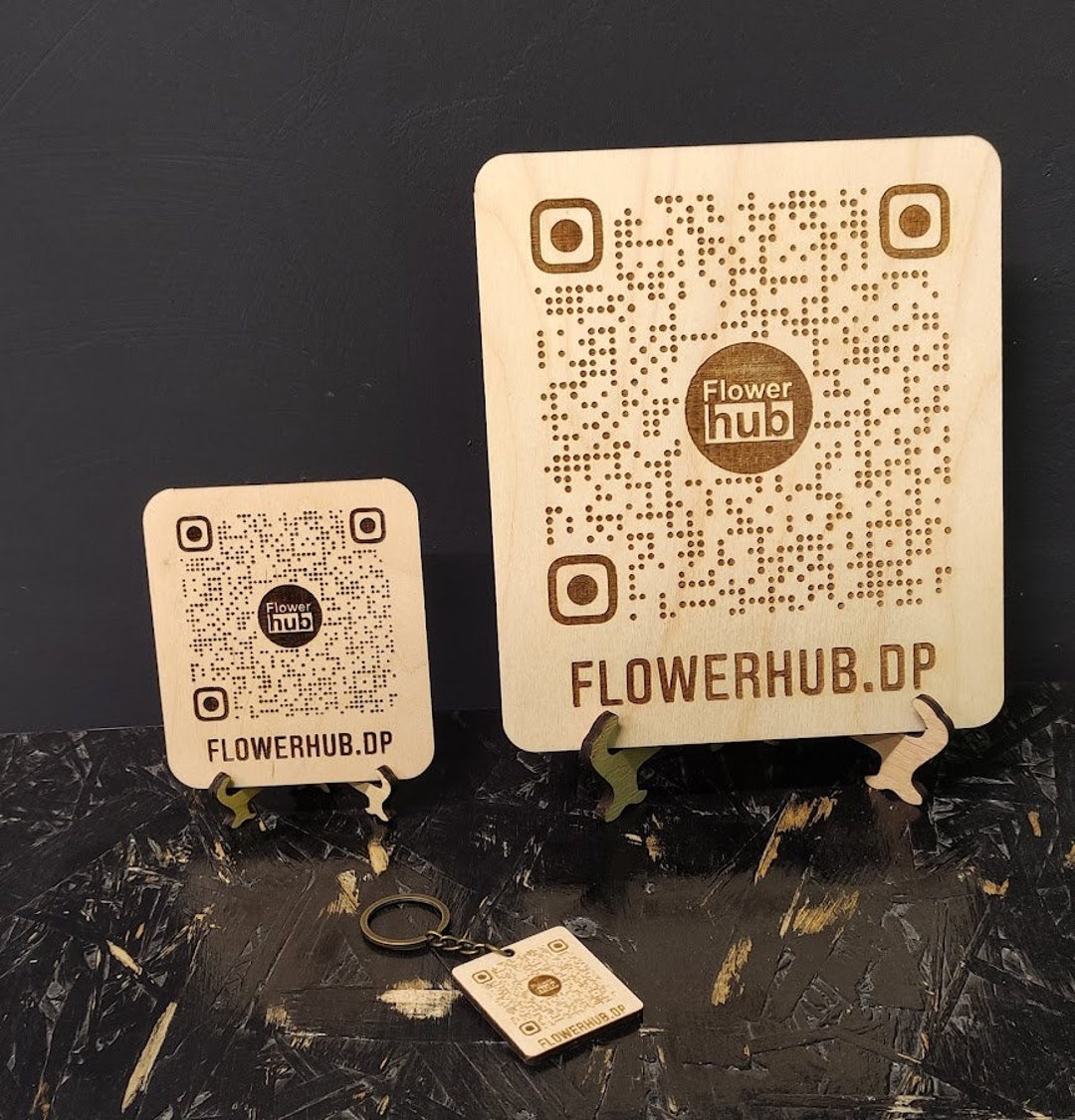 QR Code Engraved Wood Coasters Qr Code Stand Scannable QR - Etsy